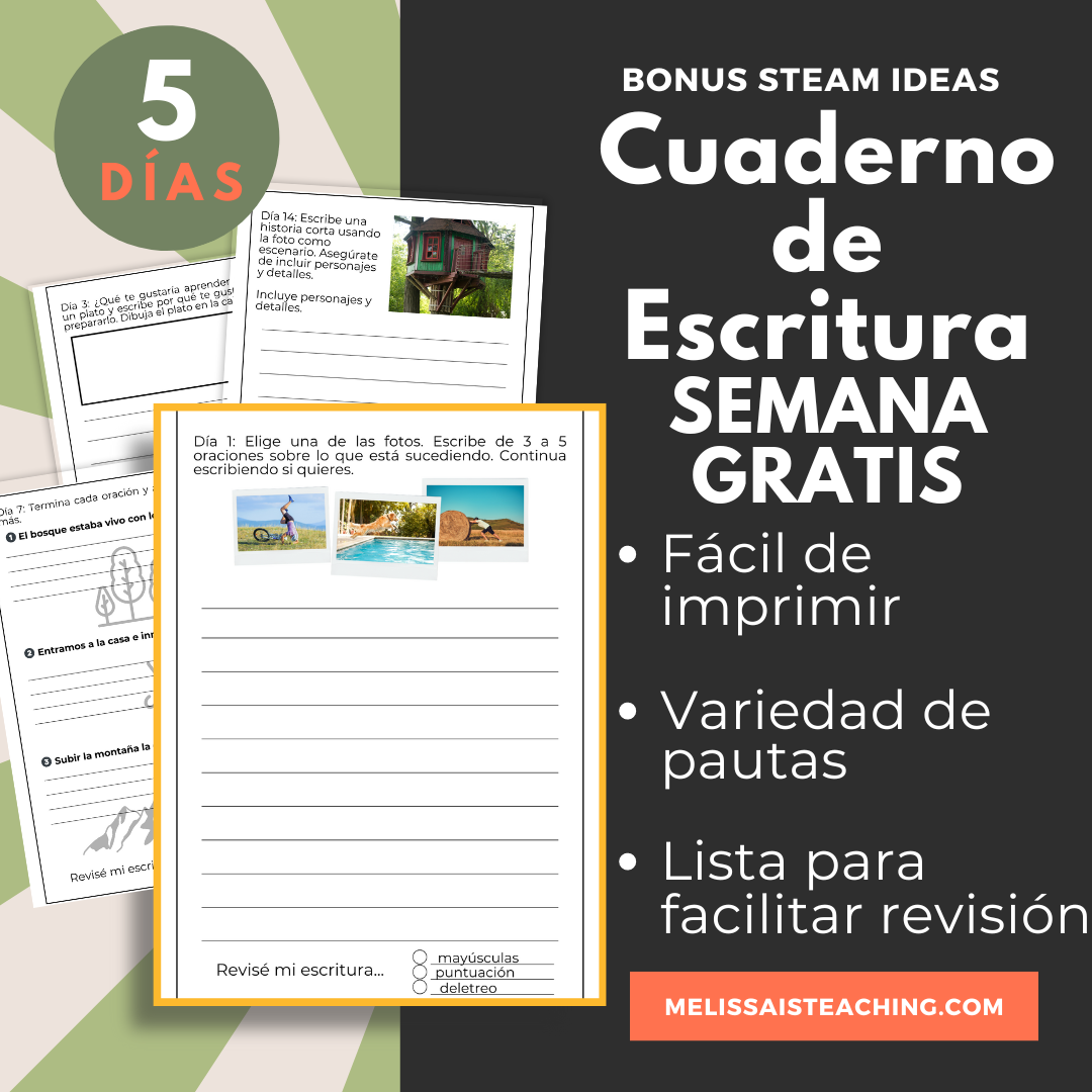 Free Spanish Writing Warm Up Journal
